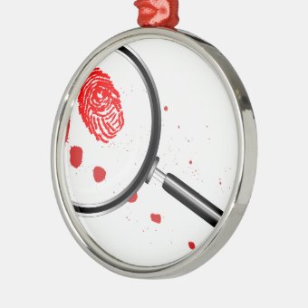 Detectives Magnifying Glass Metal Ornament | Zazzle