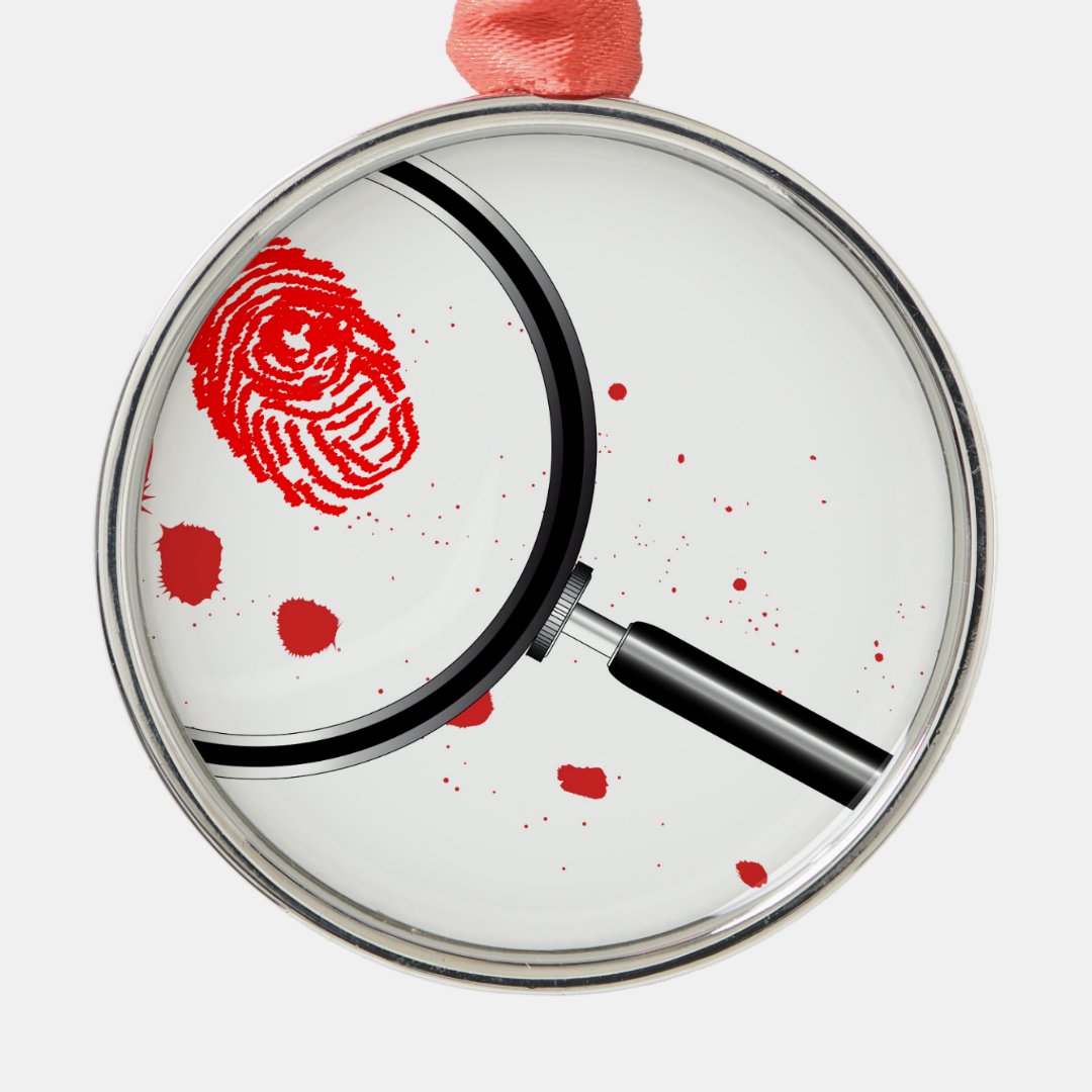 Detectives Magnifying Glass Metal Ornament | Zazzle