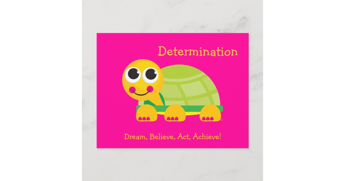 Determination Cute Turtle Post Card | Zazzle