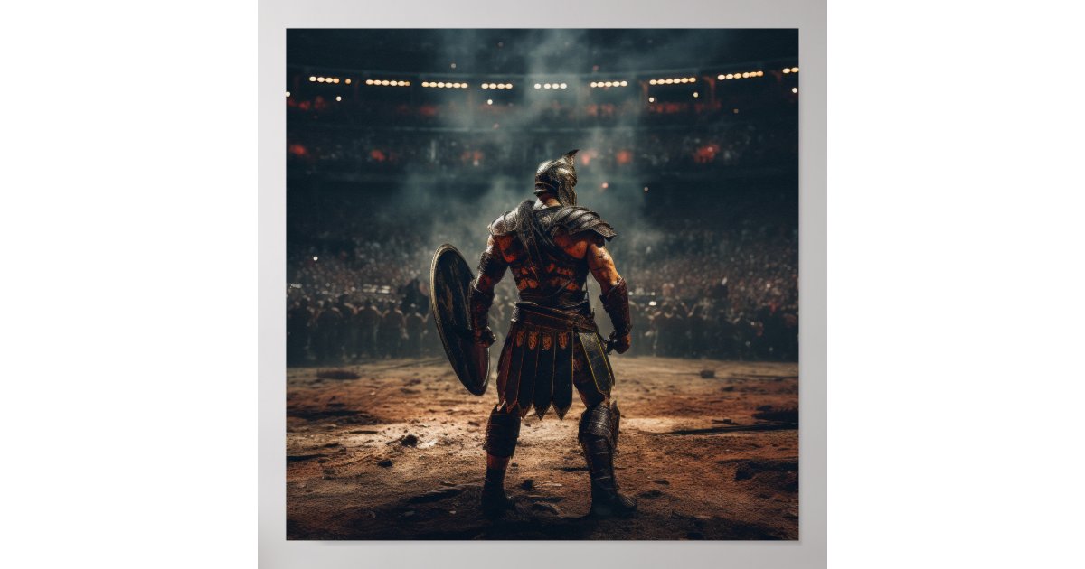Determined Secutor Gladiator Poster - Battle-Worn | Zazzle