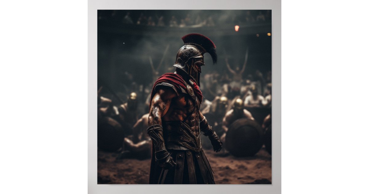Determined Secutor Gladiator Poster - Battle-Worn | Zazzle