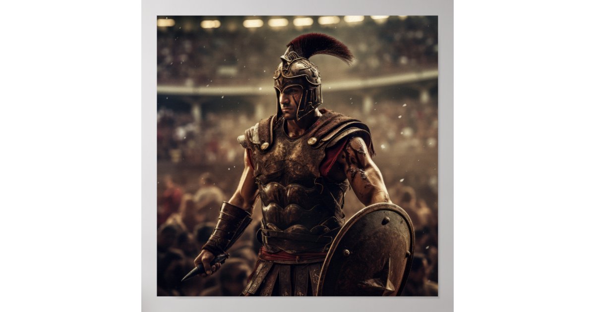 Determined Secutor Gladiator Poster - Battle-Worn | Zazzle