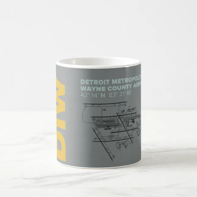 Detroit Airport (DTW) Diagram Mug | Zazzle