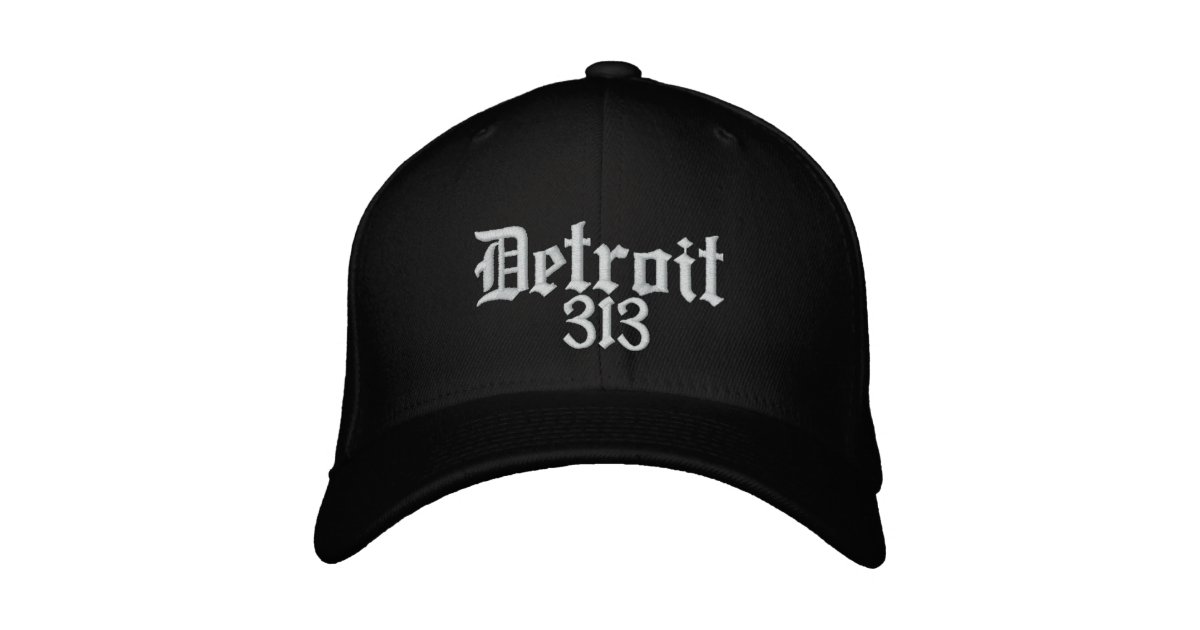 Detroit Area code 313 Embroidered Baseball Cap | Zazzle