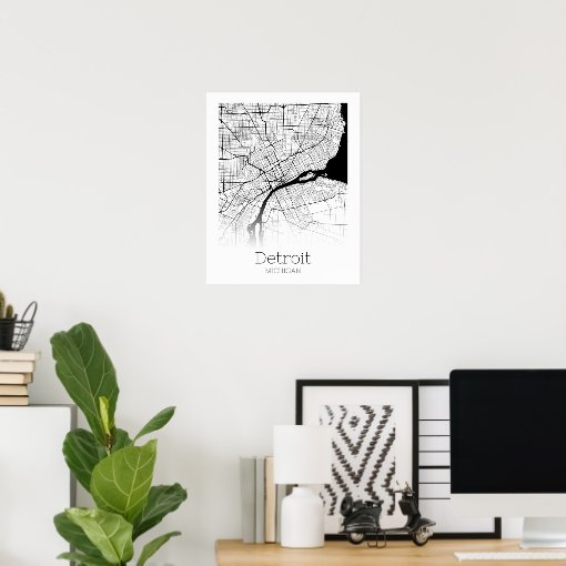 Detroit City Map Poster | Zazzle