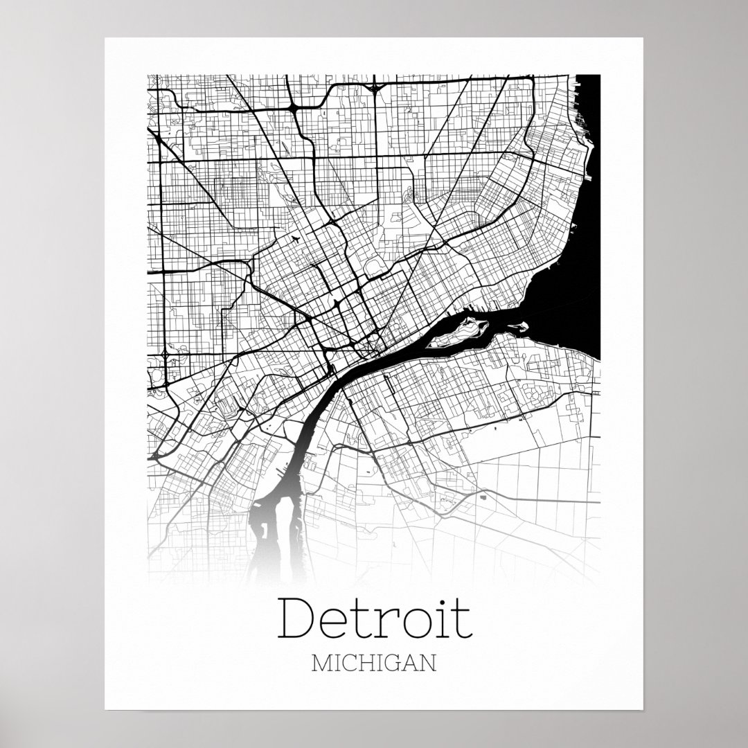 Detroit City Map Poster | Zazzle