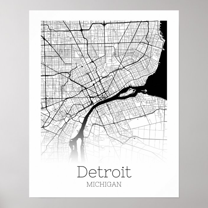 Detroit City Map Poster | Zazzle.com