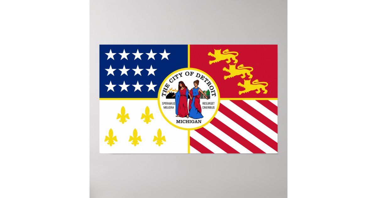 Detroit Flag Poster | Zazzle