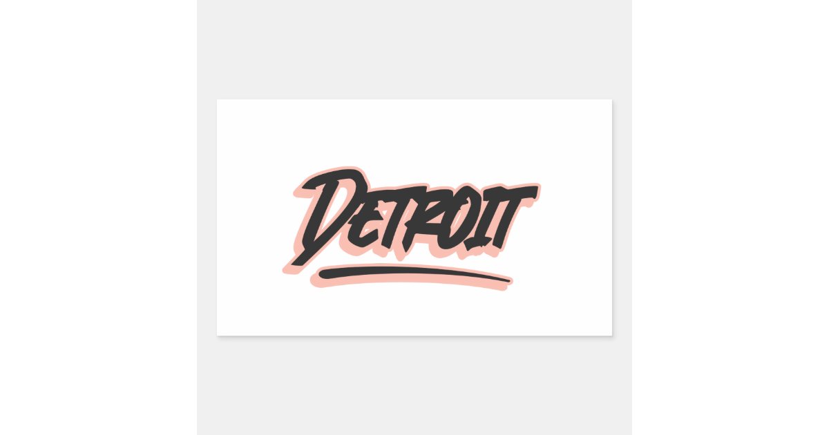 Detroit Graffiti Style Rectangular Sticker | Zazzle