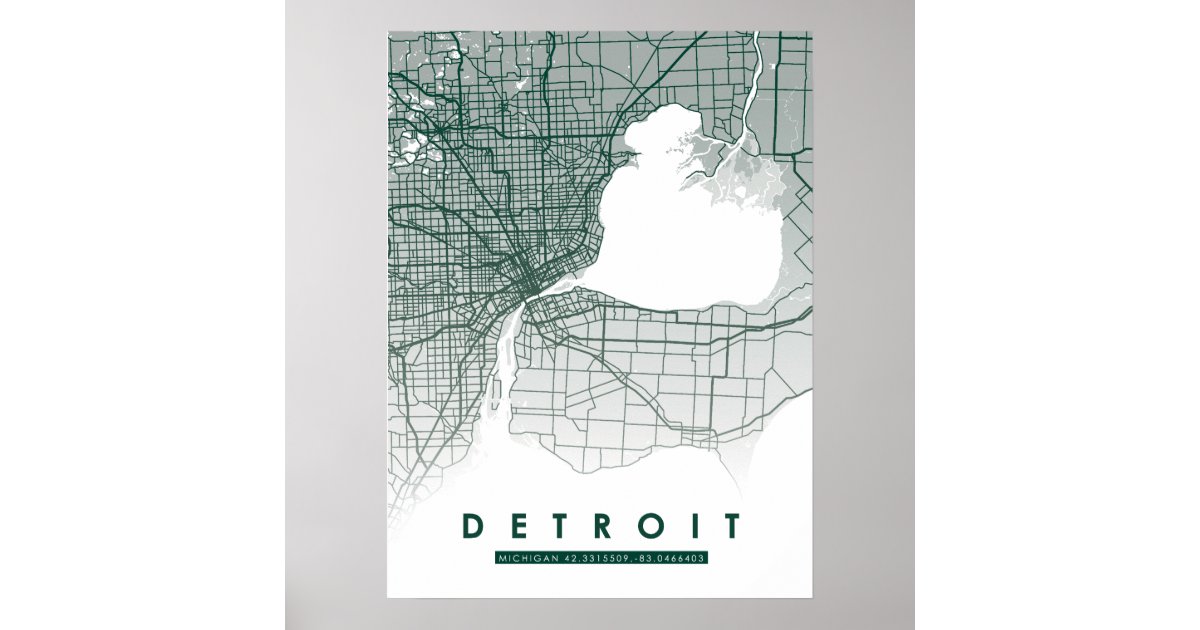 Detroit Map Poster | Zazzle