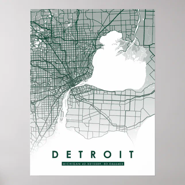 Detroit Map Poster | Zazzle