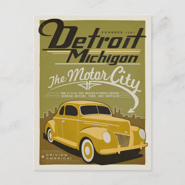 Detroit, MI Postcard | Zazzle
