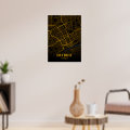 Detroit Michigan City Map Gold American Cities Map Poster | Zazzle