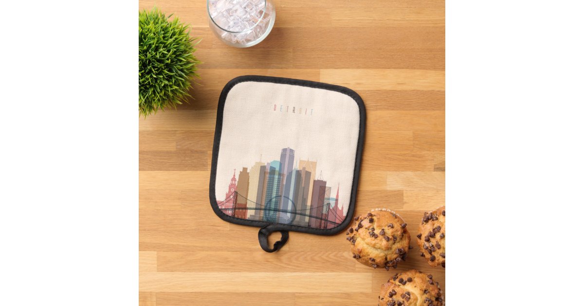 Detroit, Michigan | City Skyline Pot Holder | Zazzle
