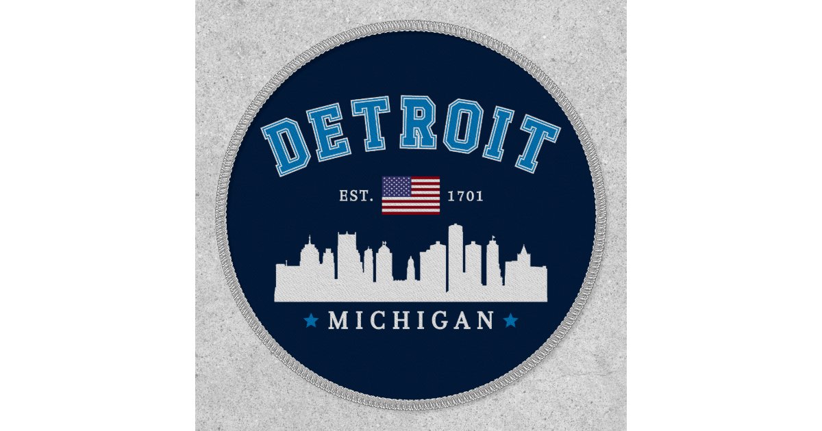 Detroit Michigan Est. 1701 Travel Patch | Zazzle