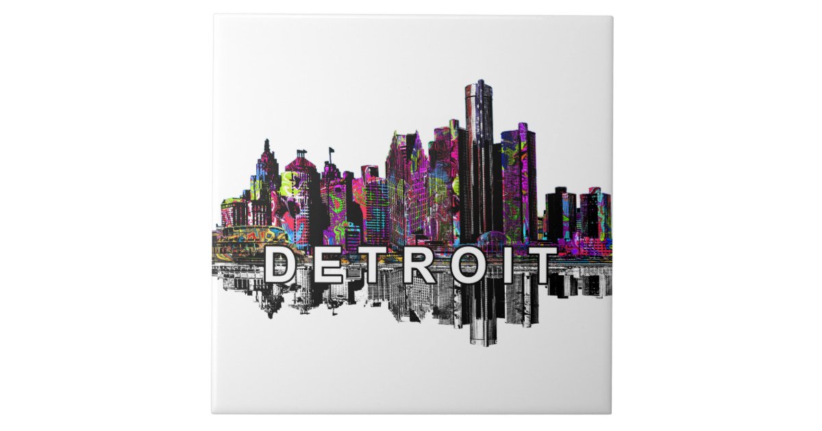 Detroit, Michigan in graffiti Ceramic Tile | Zazzle