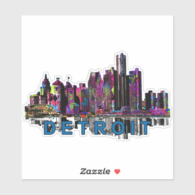 Detroit, Michigan in graffiti Sticker | Zazzle