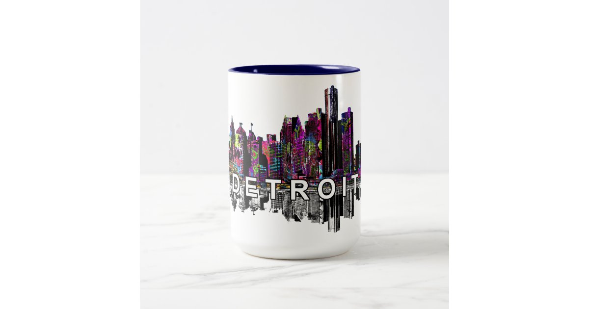 Detroit, Michigan in graffiti Two-Tone Coffee Mug | Zazzle