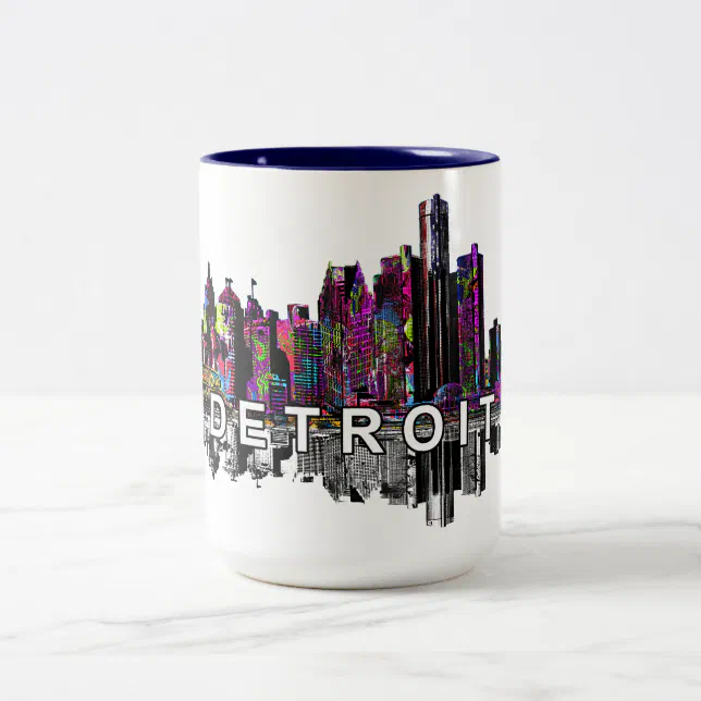 Detroit, Michigan in graffiti Two-Tone Coffee Mug | Zazzle