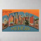 Greetings From Detroit Michigan, Vintage Poster | Zazzle.com