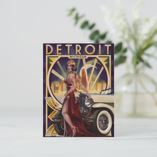 Detroit, Michigan | Motor City Postcard | Zazzle