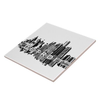 Detroit, Michigan skyline Ceramic Tile | Zazzle