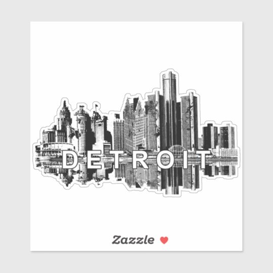 Detroit, Michigan skyline Sticker | Zazzle.com