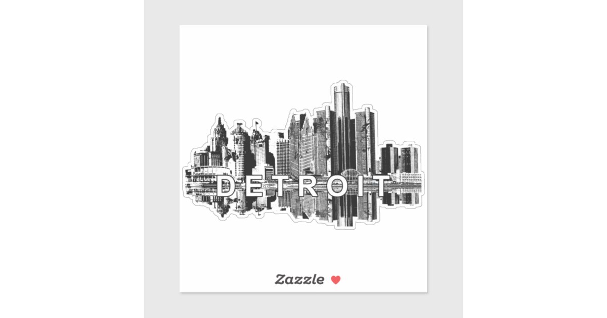 Detroit, Michigan skyline Sticker | Zazzle