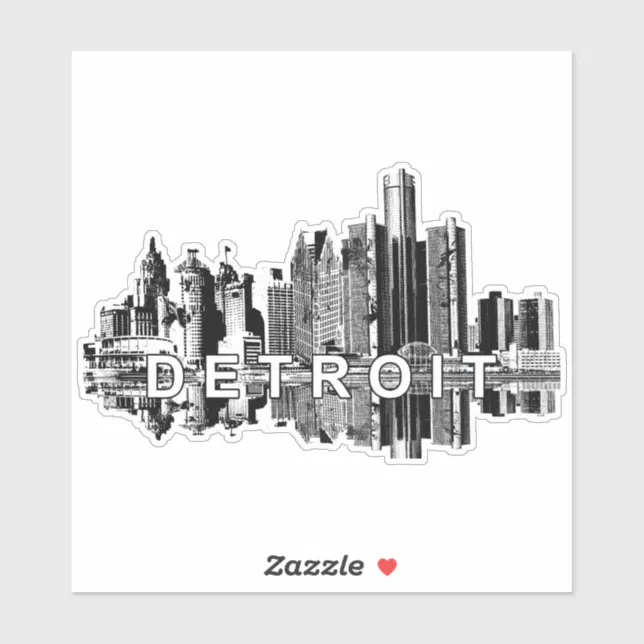 Detroit, Michigan skyline Sticker | Zazzle