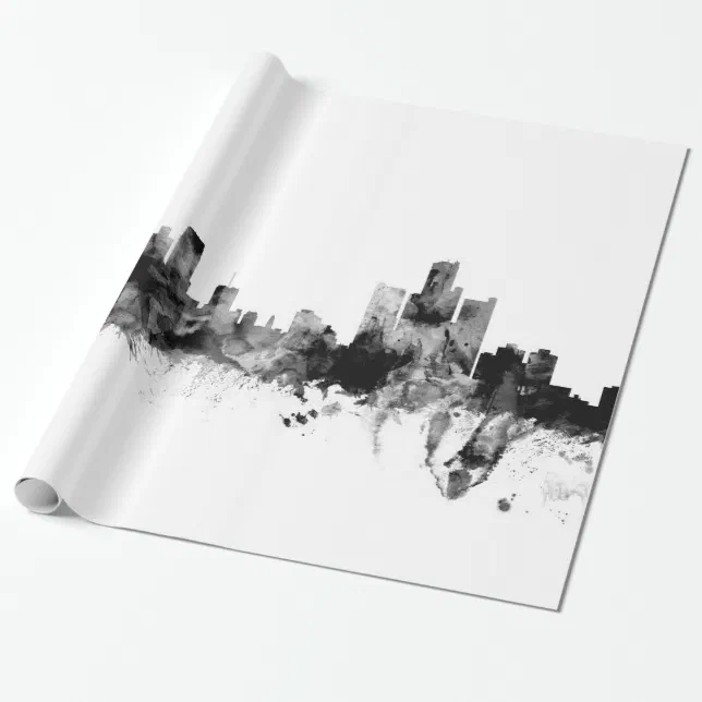 Detroit Michigan Skyline Wrapping Paper | Zazzle