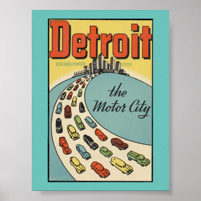 Detroit motor city poster | Zazzle