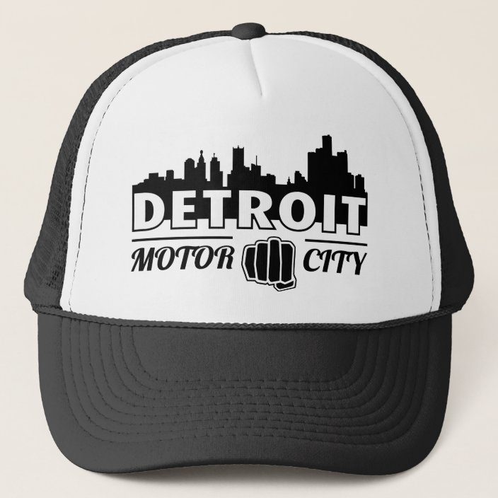 Detroit Motor City Skyline Trucker Hat | Zazzle.com
