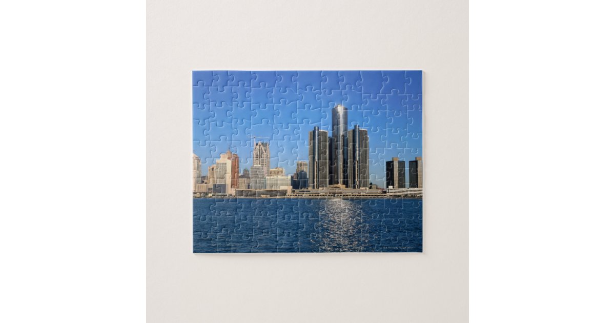 Detroit skyline 2 jigsaw puzzle | Zazzle
