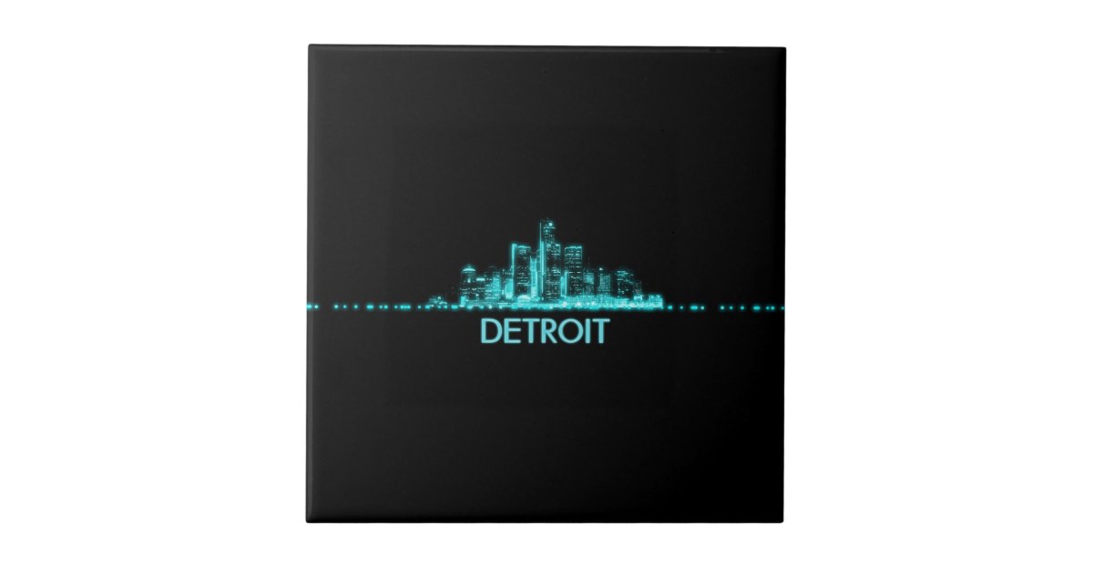 Detroit Skyline Ceramic Tile | Zazzle