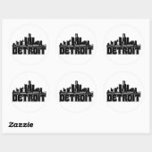 Detroit Skyline Classic Round Sticker | Zazzle