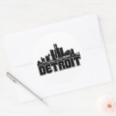 Detroit Skyline Classic Round Sticker | Zazzle