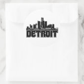 Detroit Skyline Classic Round Sticker | Zazzle