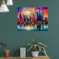 Detroit Skyline Colorful Abstract Art Poster | Zazzle