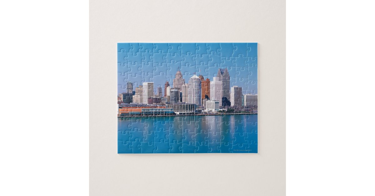 Detroit skyline jigsaw puzzle | Zazzle