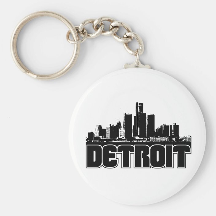 Detroit Skyline Keychain | Zazzle.com