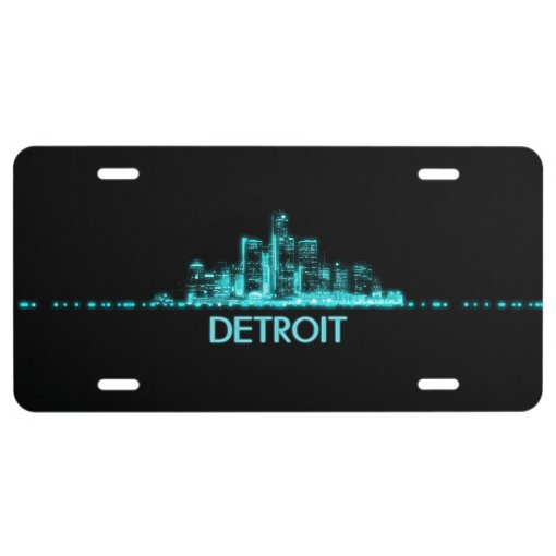 Detroit Skyline License Plate | Zazzle