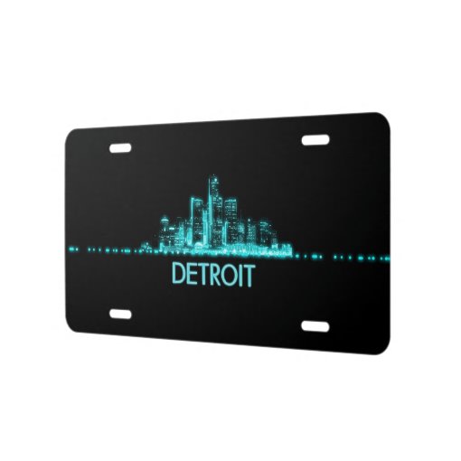 Detroit Skyline License Plate | Zazzle