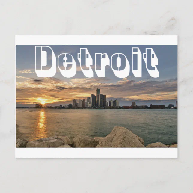 Detroit Skyline Postcard | Zazzle
