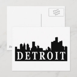 Detroit Skyline Postcard | Zazzle