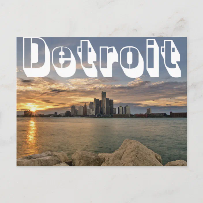 Detroit Skyline Postcard | Zazzle