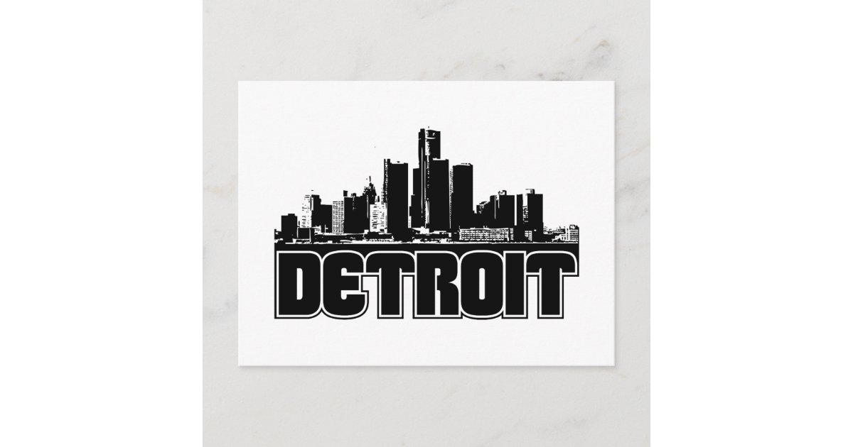 Detroit Skyline Postcard | Zazzle
