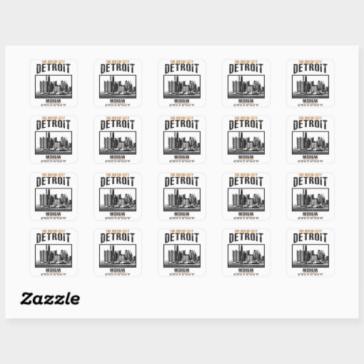 Detroit Square Sticker | Zazzle