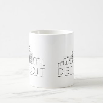 Detroit Stylized Skyline Coffee Mug | Zazzle