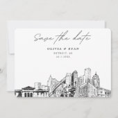 Detroit Wedding Downtown Skyline Save the Date Invitation | Zazzle