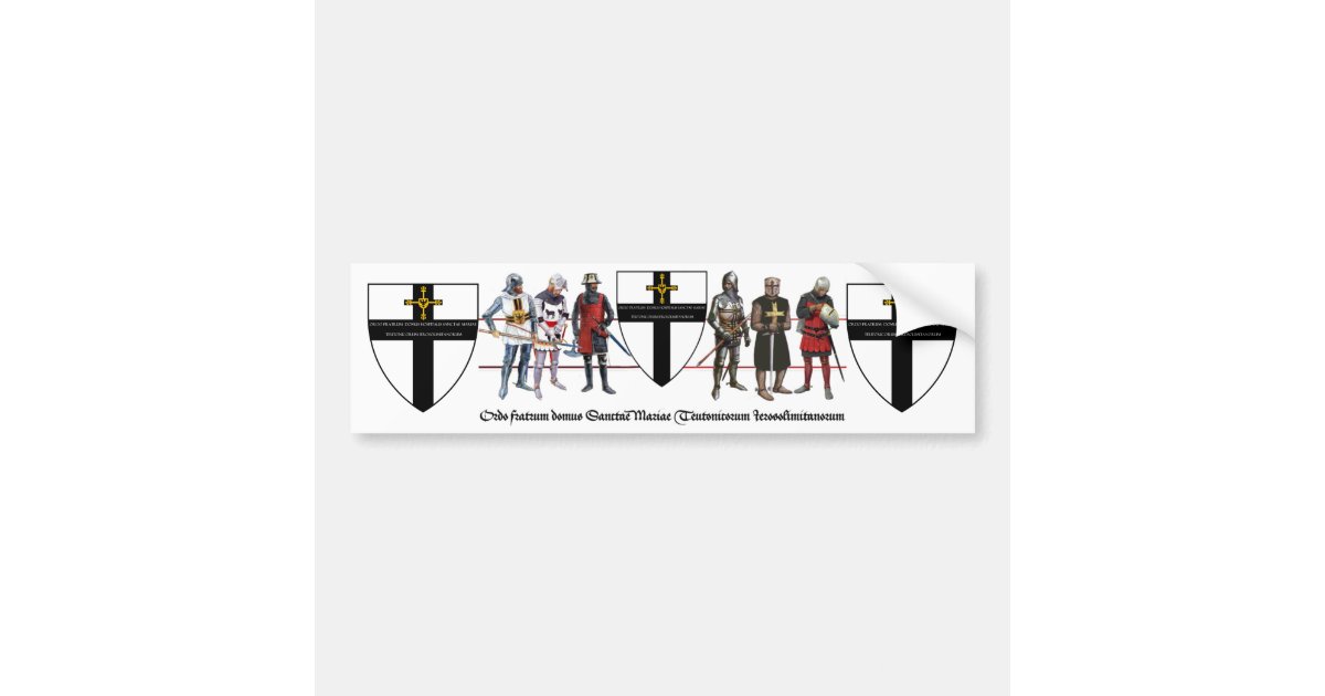 Deutscher Orden Ritter mit Wappen Bumper Sticker | Zazzle